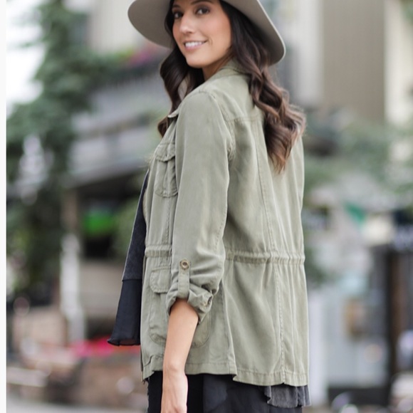 Jackets & Coats | Luxe Washed Tencel Cargo Jacket In Olive | Poshmark